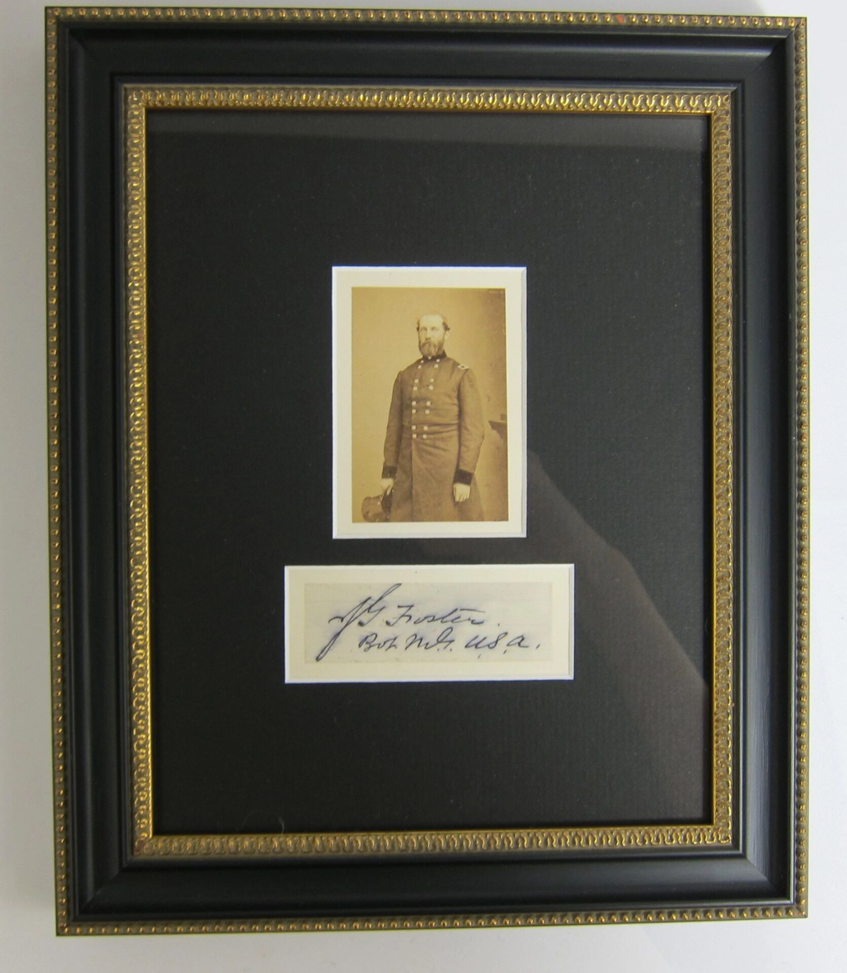 Framed CDV and Signature of General John Foster / SOLD - Union Drummer Boy