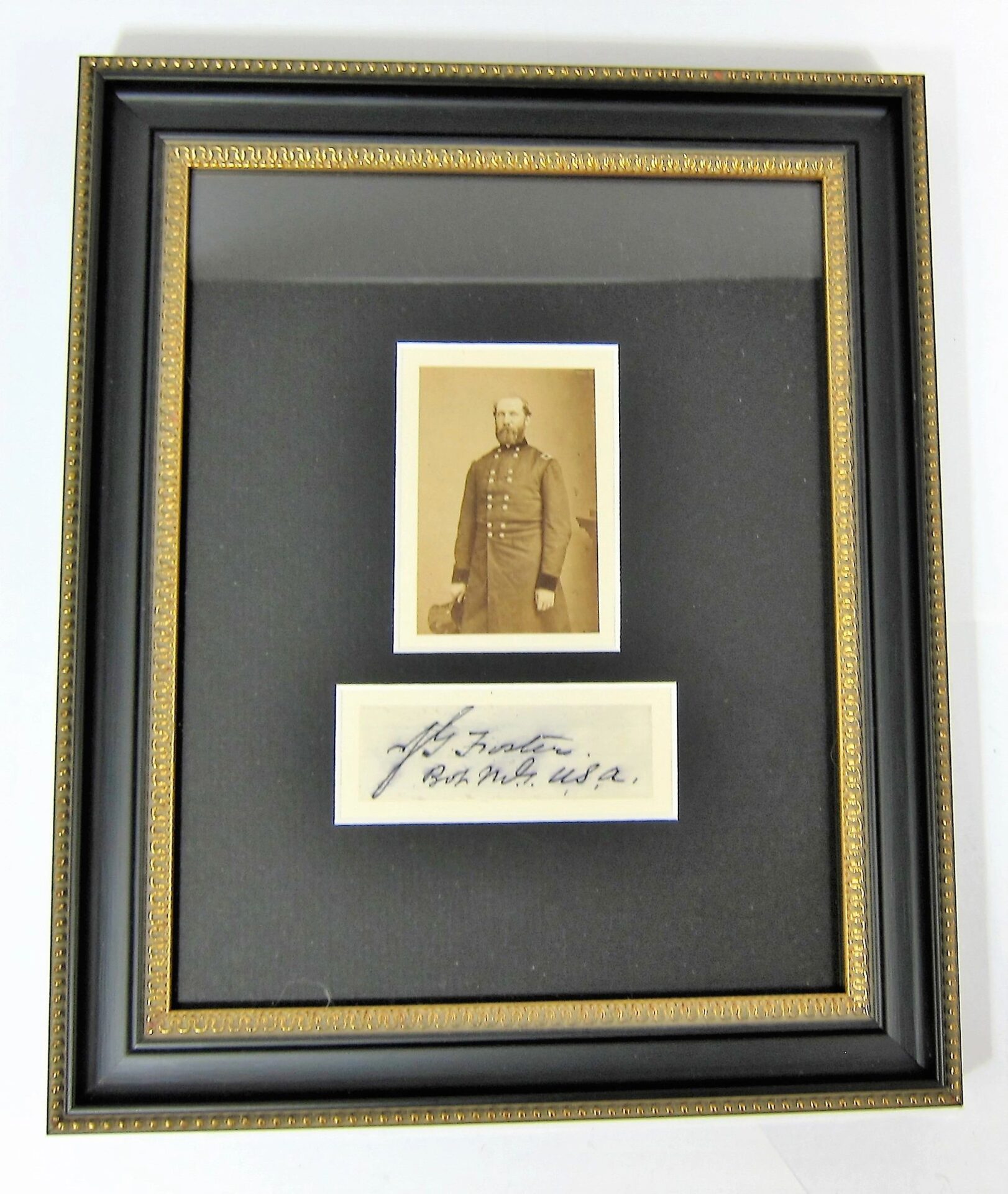 Framed CDV and Signature of General John Foster / SOLD - Union Drummer Boy