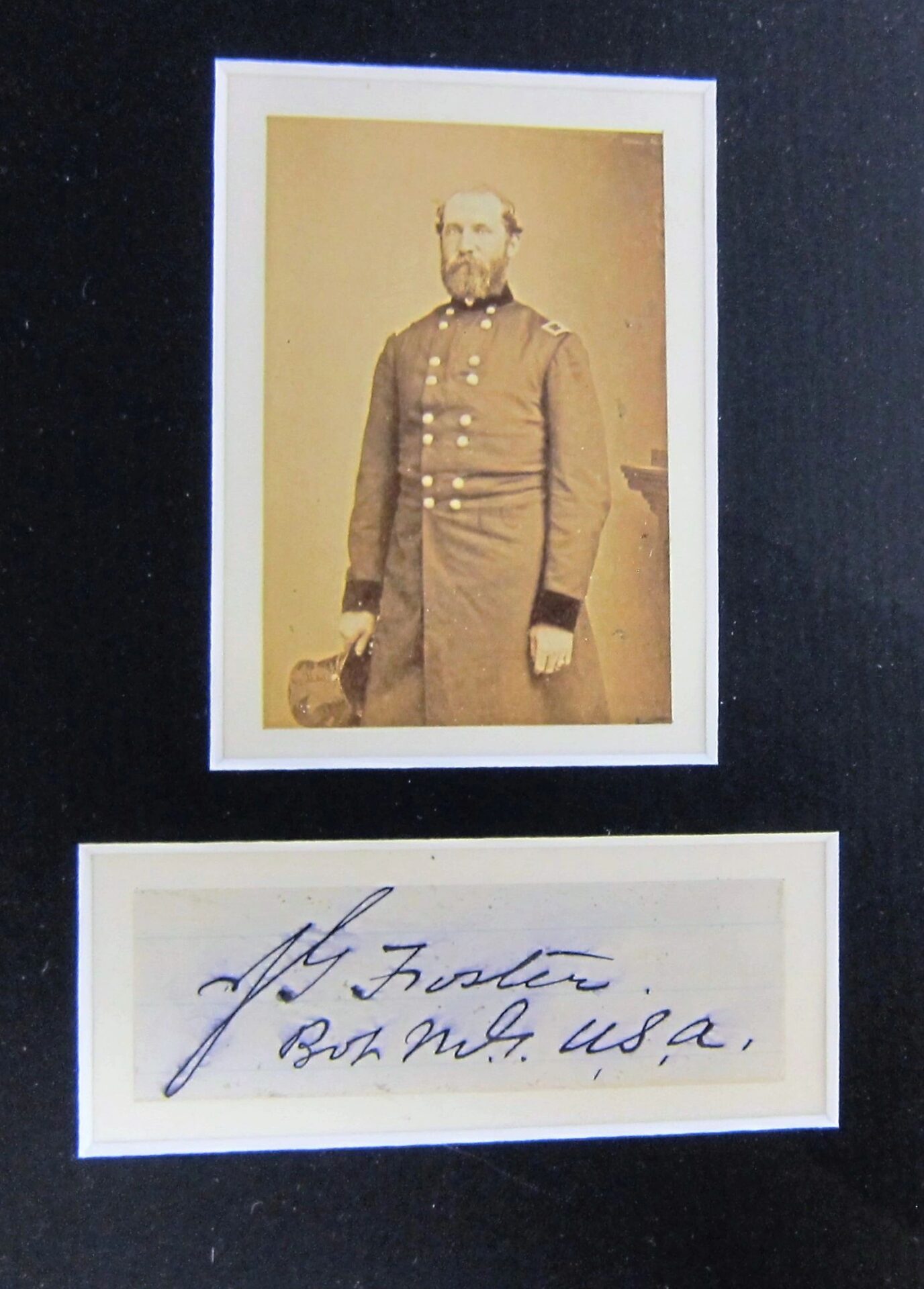 Framed CDV and Signature of General John Foster / SOLD - Union Drummer Boy
