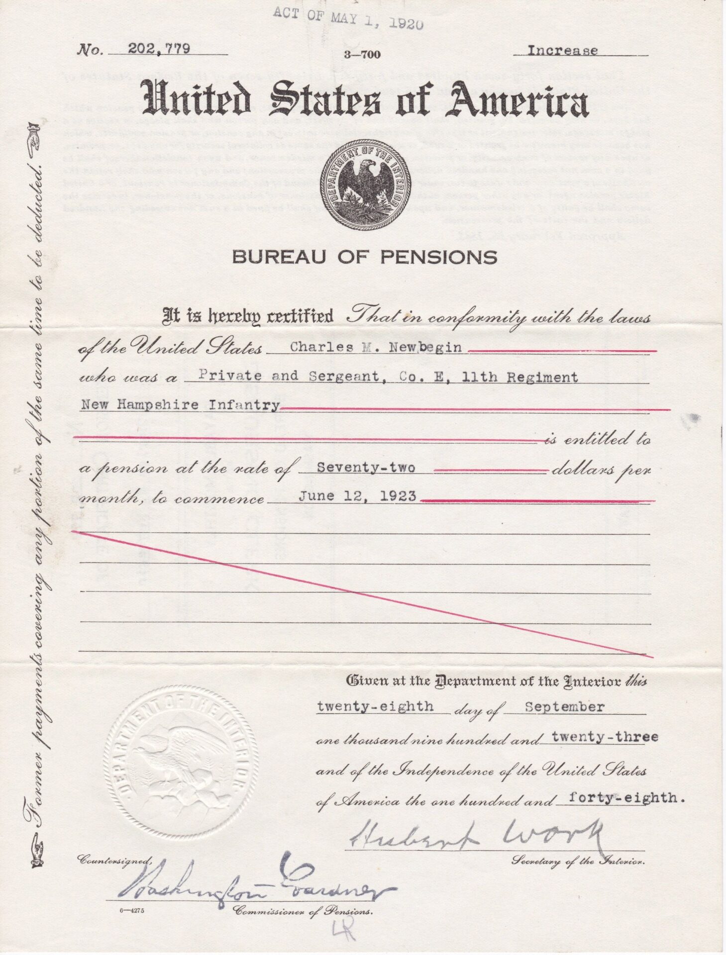 Collection of Items Pertaining to Charles M. Newbegin / Sold - Union ...