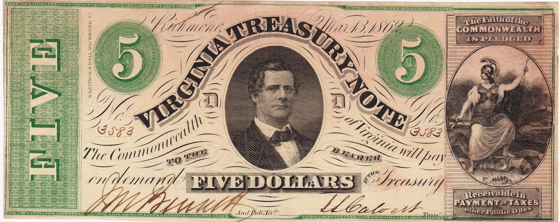 Virginia Treasury Note / SOLD - Union Drummer Boy