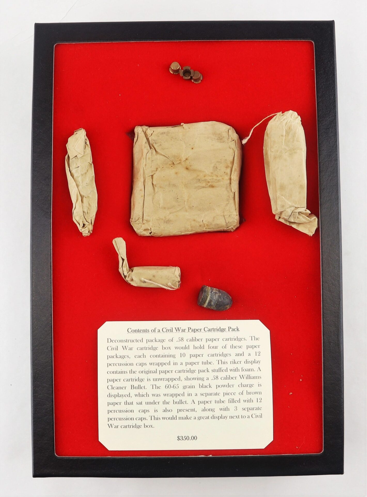 Contents of a Civil War Paper Cartridge Pack / SOLD - Union Drummer Boy