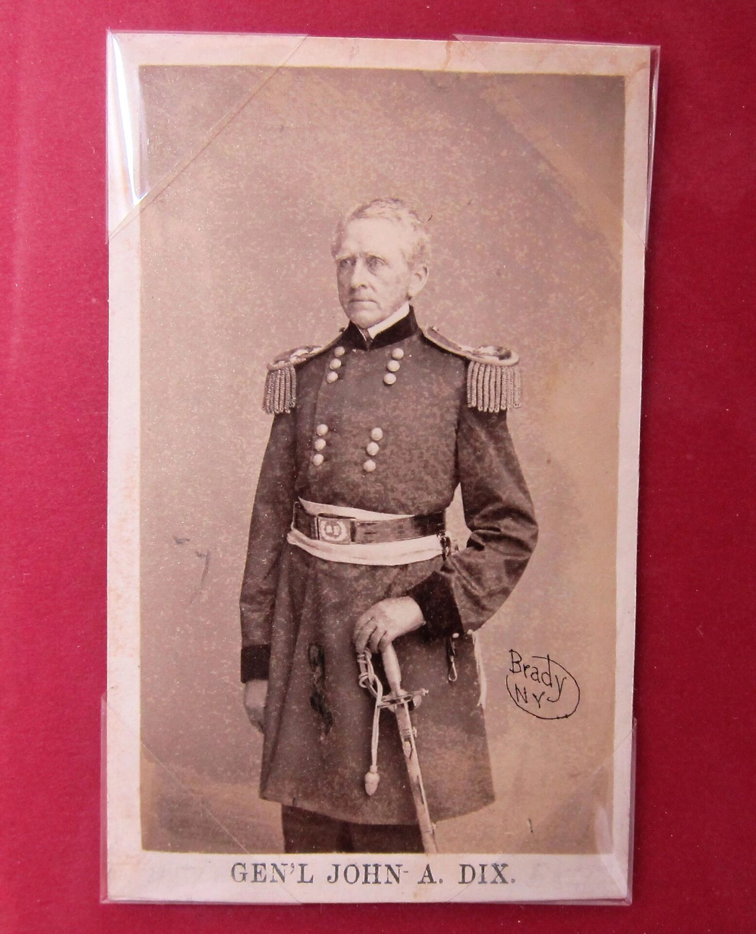General John A. Dix Original Framed CDV With War Dated Letter / Sold ...
