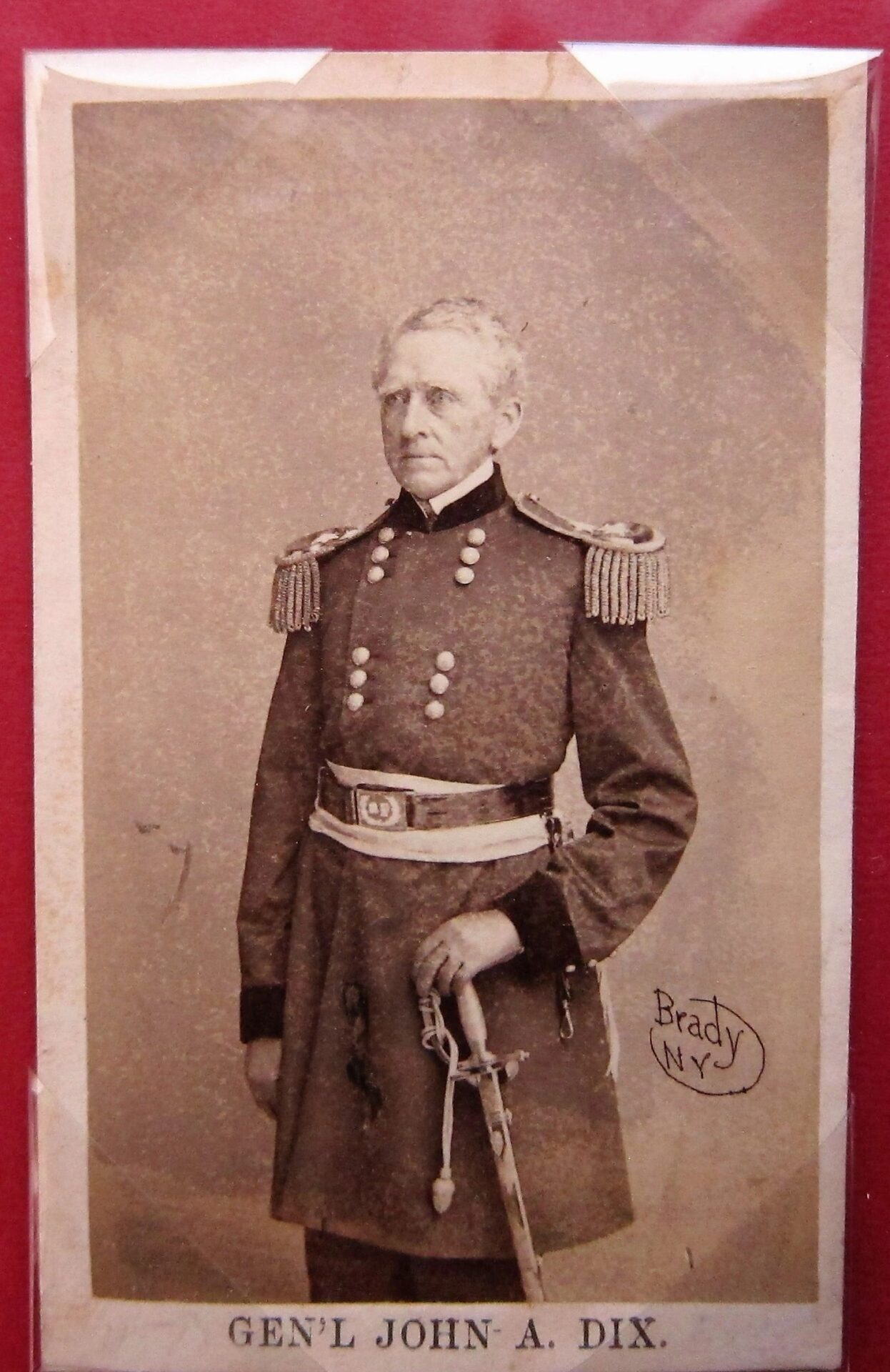 General John A. Dix Original Framed CDV With War Dated Letter / Sold ...