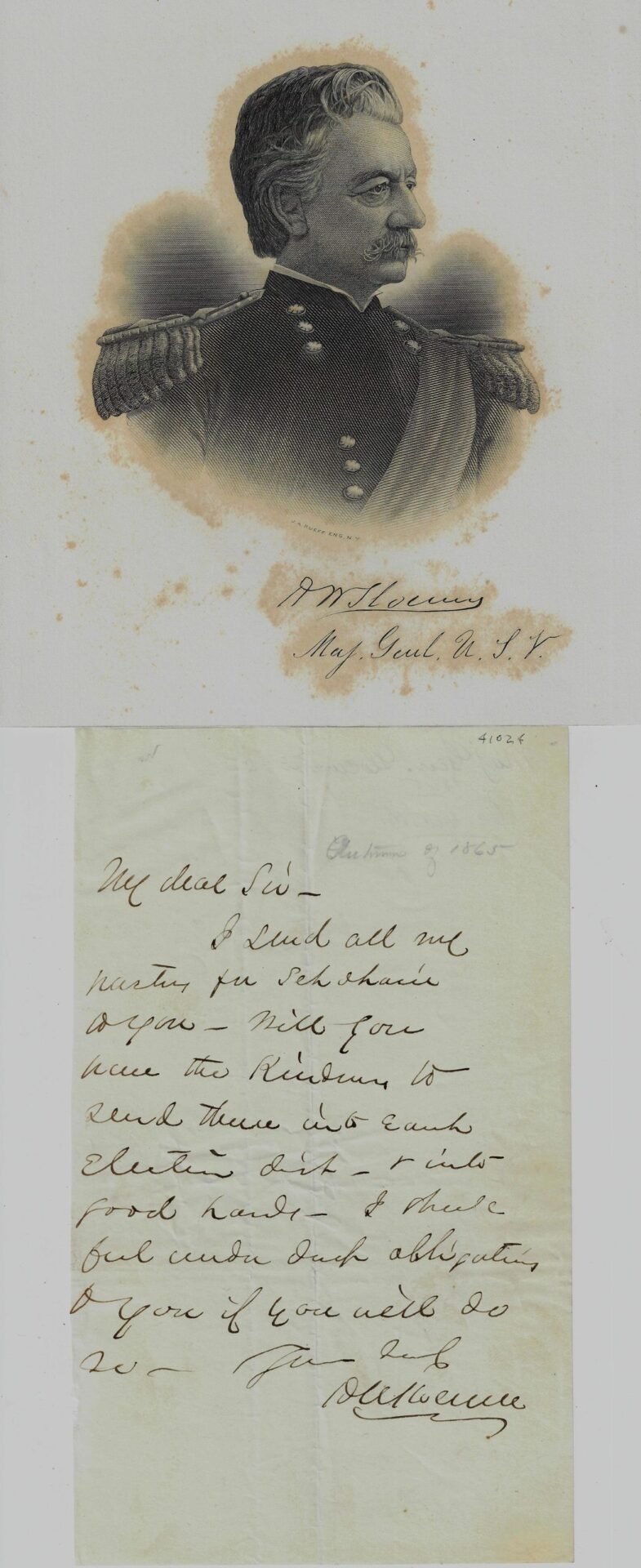 1865 Letter Written by Union General Henry W. Slocum / SOLD - Union ...