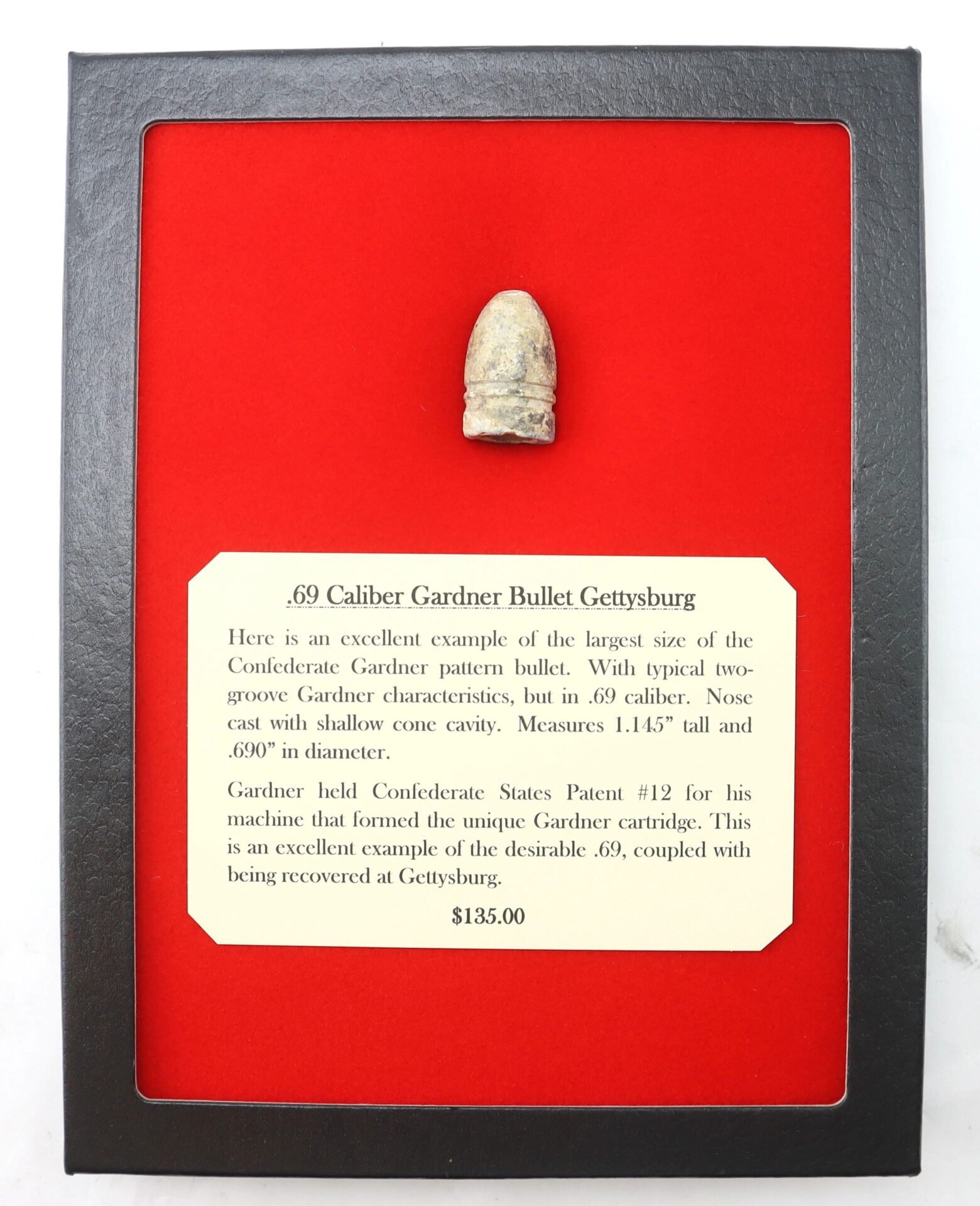 .69 Caliber Gardner Bullet Gettysburg / SOLD - Union Drummer Boy
