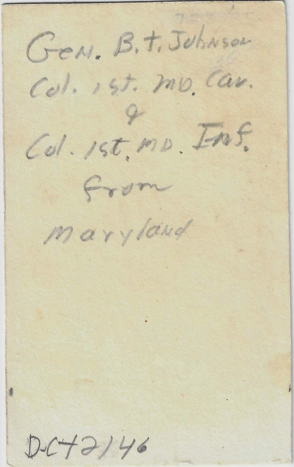 Gen. Bradley Tyler Johnson, C.S.A. (1829-1903) from Maryland / ON-HOLD ...