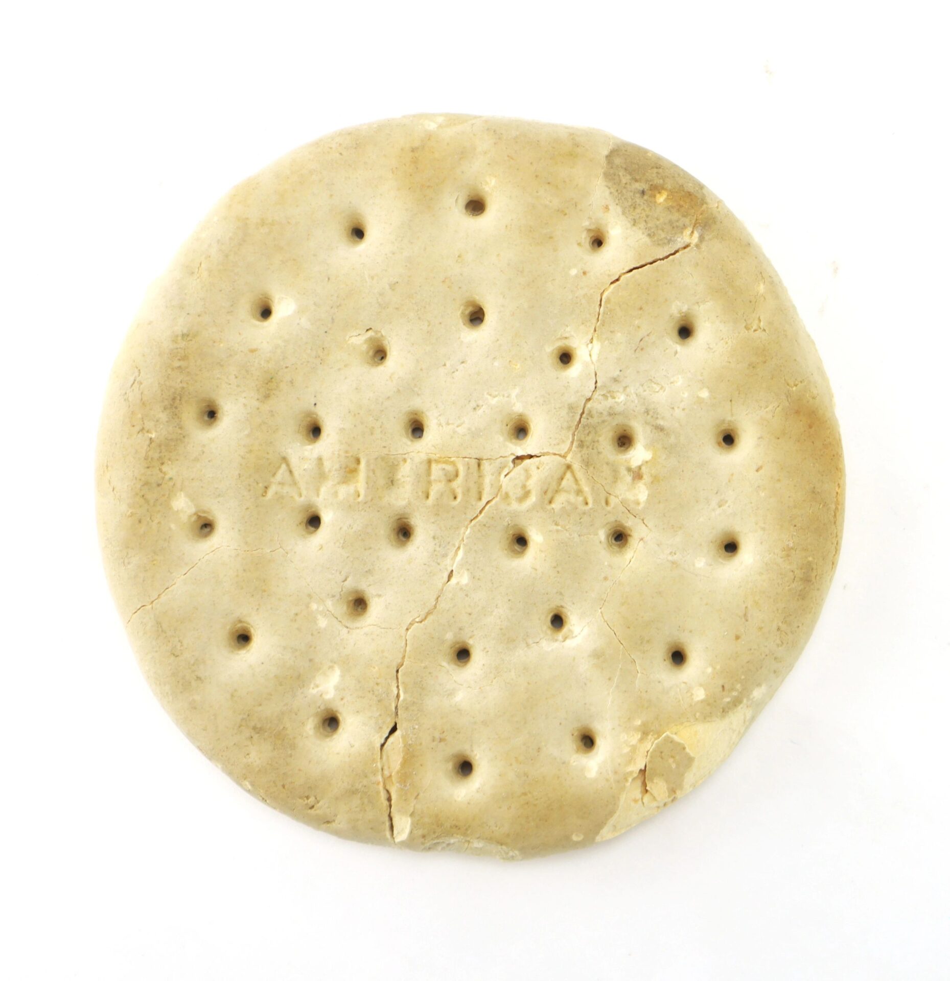 Rare Circular Civil War Hardtack Biscuit Marked “AMERICAN” / SOLD ...