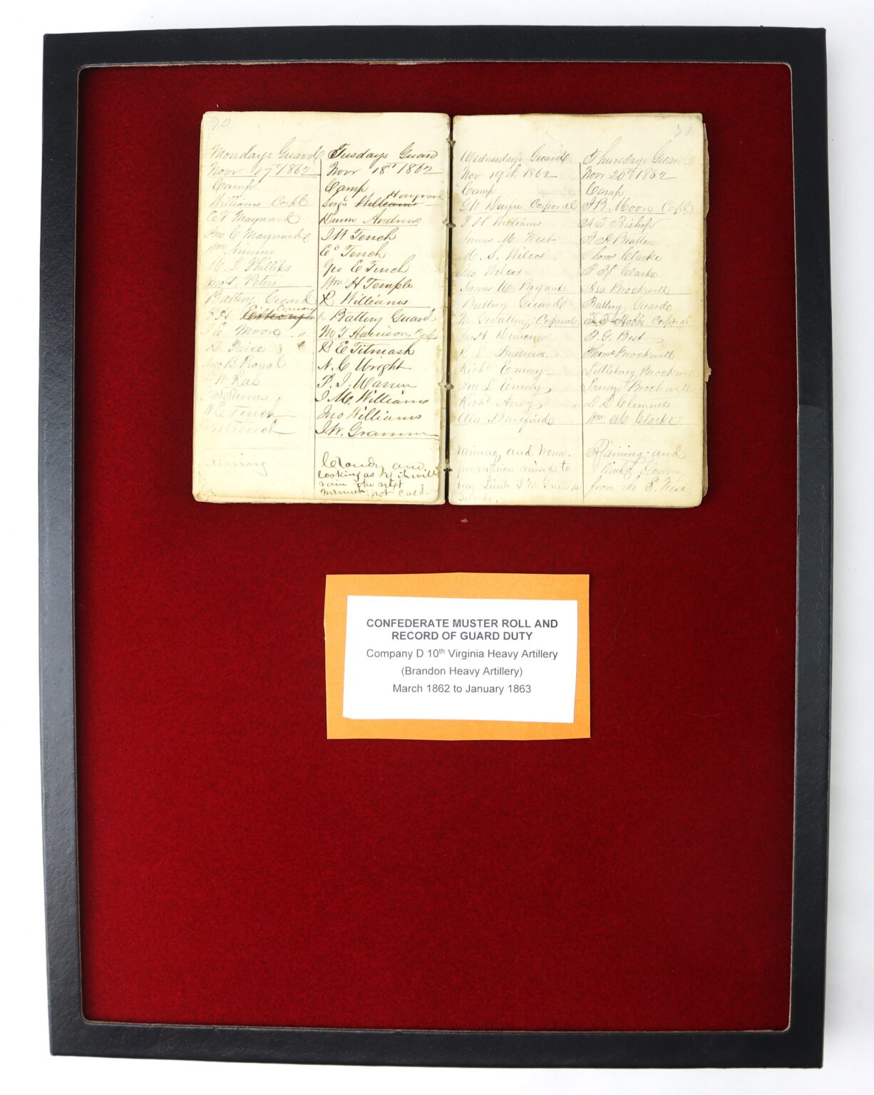 Confederate Muster Roll and Guard Duty Journal - Union Drummer Boy