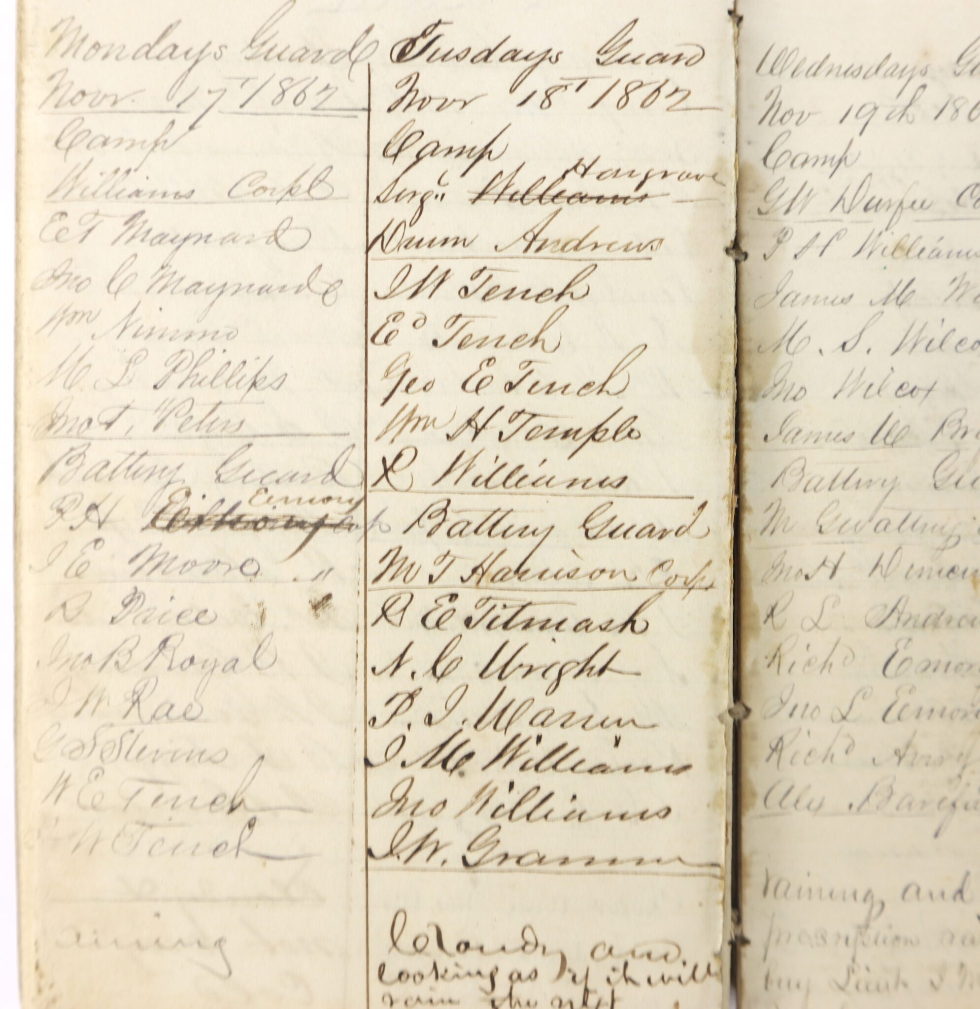 Confederate Muster Roll and Guard Duty Journal - Union Drummer Boy