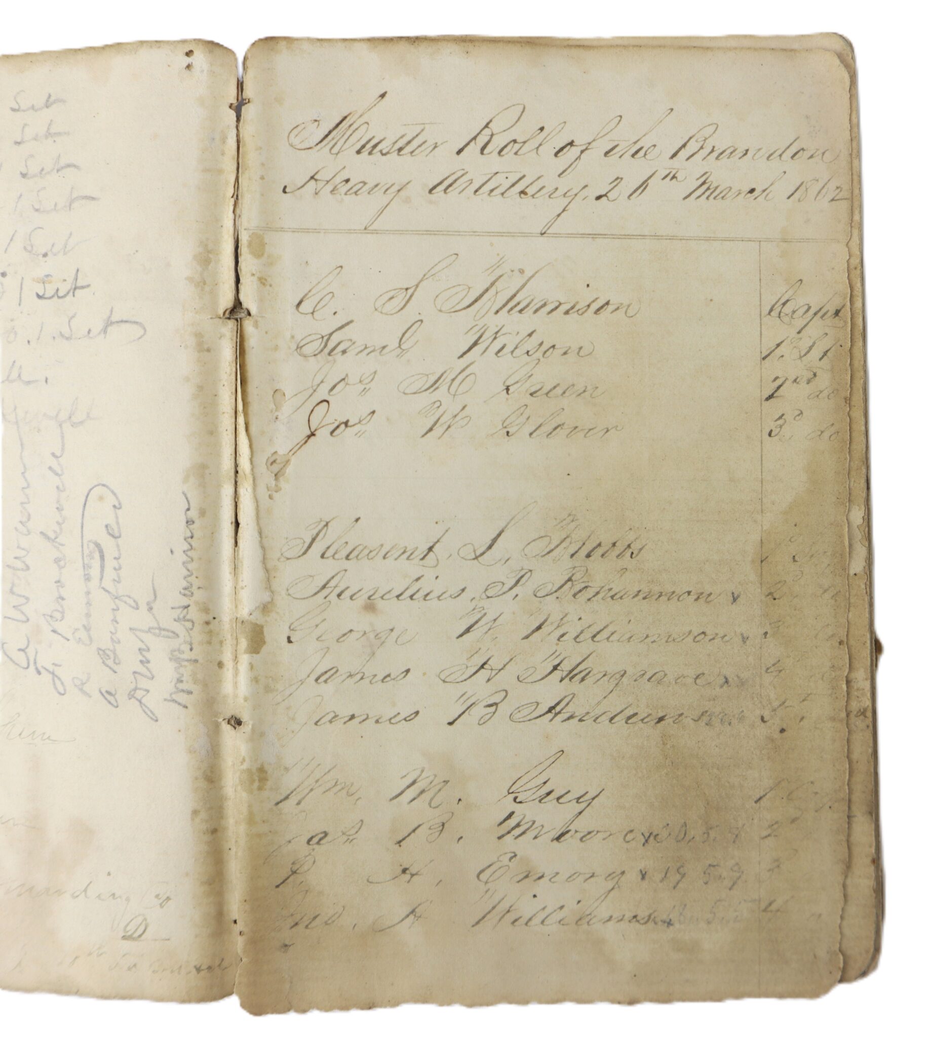 Confederate Muster Roll and Guard Duty Journal - Union Drummer Boy
